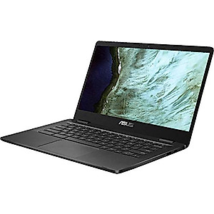 2021 Newest ASUS Chromebook Laptop, 14" HD Non-Touch Display, Intel Celeron N3350 Processor, 4GB Memory, 32GB eMMC SSD, Wi-Fi, Bluetooth, Webcam, Chrome OS, KKE 64GB MicroSD Card, Grey