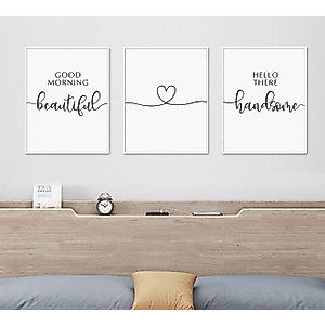 Good Morning Beautiful, Hello There Handsome Prints, Bedroom Prints, Couple Prints, Bedroom Decor, Bedroom Wall Art, Home Decor Art Prints, Bedroom Sign, Unframed (11x14 inch)