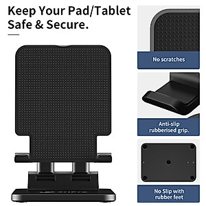 TriPro Tablet Stand -Portable Monitor Stand,4.72" Wide, Adjustable & Foldable, Super Sturdy, Holder for Desk Compatible with iPad/Tablets/Monitor 7"-15.6" and Surface Pro