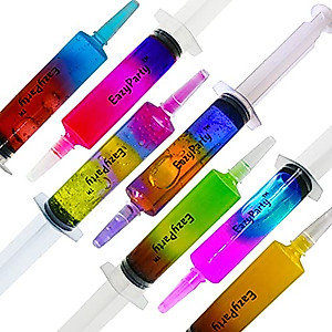 EAZYPARTY Jello Party shoot Syringes with 5 Extra Caps, 50 Pack Reusable 2oz Party Syringe,and Cleaning Brush, Great for Holiday Parties