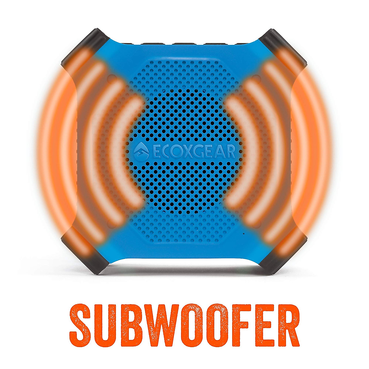 ECOXGEAR EcoEdge Plus GDI-EXEGPL402 Rugged Waterproof Floating Portable Bluetooth Speakers Wireless, 20W Smart Speaker with Bottle Opener and LED Party Lights, Indoor or Outdoor Party Speaker (Blue)