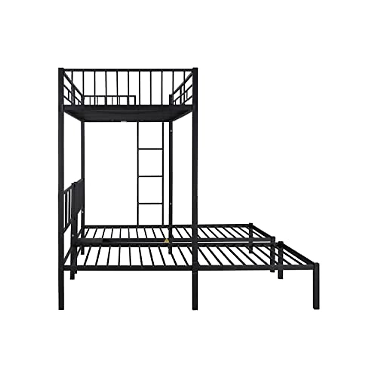 Tmosi Triple Bunk Beds, 3 Twin Bunk Beds for Kids Teens Boys Grils,Metal Heavy Duty Bunk Bed with Guardrail Ladder,Convert into 3 Twin Beds (Black)