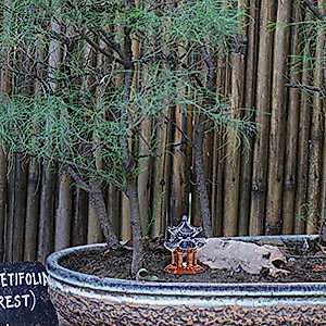 Angoily 5 Pcs Ceramic Pavilion Ornaments Stupa Statue Good Luck Statue Pagoda Garden Statue Aquarium Artificial Mini Fairy Household Decor Pavilion Model Bonsai Ceramic Pagoda Ceramics