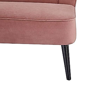 GIA Furniture Home Series Mid-Century Modern Armless Fabric Loveseat with Sleek Back, Love Seat, Pink