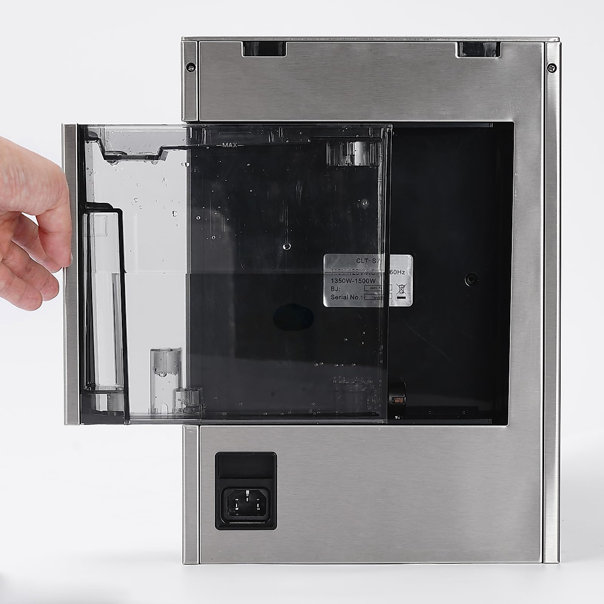 Mcilpoog WS-S7 Fully Automatic Espresso Coffee Machine, Silver Full Metal, Super Automatic Espresso Machine with Milk, Americano, Latte, Cappuccino, Hot Water