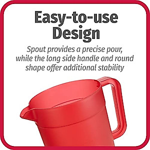 GoodCook 1-Gallon Plastic Airtight Pitcher with Vacuum Seal Lid, 1 Gallon, Red
