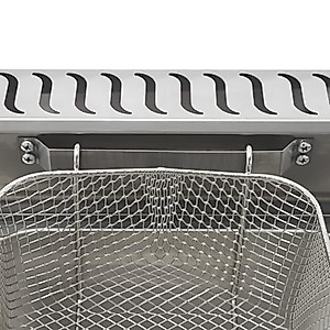 PANEKOLO 10L Commercial Deep Fryer with 2 Baskets and Lid, Countertop Commercial Dual Tank Kitchen Fat Fryer