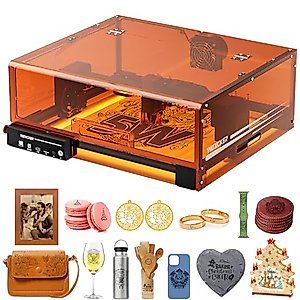 Laser Engraving Machine, Woxcker L2 MAX 5.5W Enclosure Laser Engraver, CNC Engraving Machine 0.01mm High Precision Laser Engraving and Cutting for Wood Metal Glass Suitable for Beginners