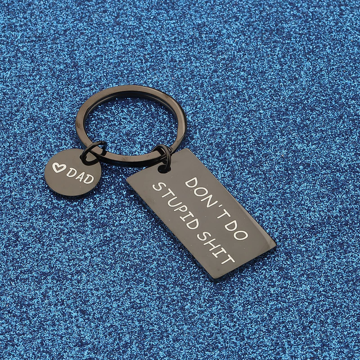 WUSUANED Don't Do Stupid Keychain Love Mom Dad Jewelry Gifts Sarcasm Gifts Reminder Gifts Funny Keychain For Family Daughter Son