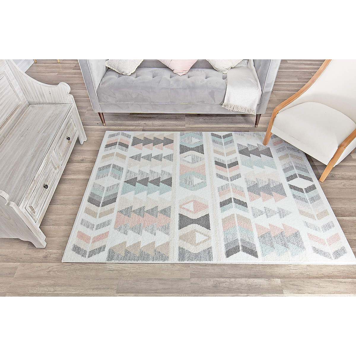 Rugs America Mika Collection MO50A Mint Lime Contemporary Geometric Area Rug 5'0"x7'6"