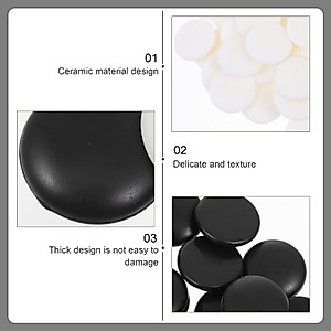 VOSAREA 2 Bags Go Chess Game Ceramics Stones Go Game Pieces Go Game Stones Set for Classic Strategy Go Board Game