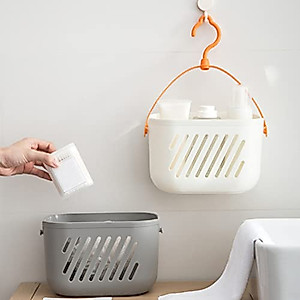 Angoily Razors Shower Basket: Loofahs Bathroom Room Bins Grey Organizers Household Gray Shelves Pantry Home Storage Shampoo Shelf Caddy Bin Kitchen Towels Hanging Hook Soap with Organizer