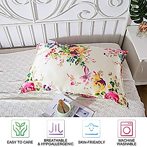 SLPBABY Silk Pillowcase for Hair and Skin with Hidden Zipper Print (Standard, Pattern5)
