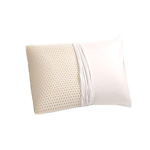 OrganicTextiles Talalay Latex Pillow with Organic Cotton Cover (Queen Size, Soft), GOTS Certified, Bed Pillow for Sleeping, Neck Pain Relief Help, Head Support, for Side Back Stomach Sleeper