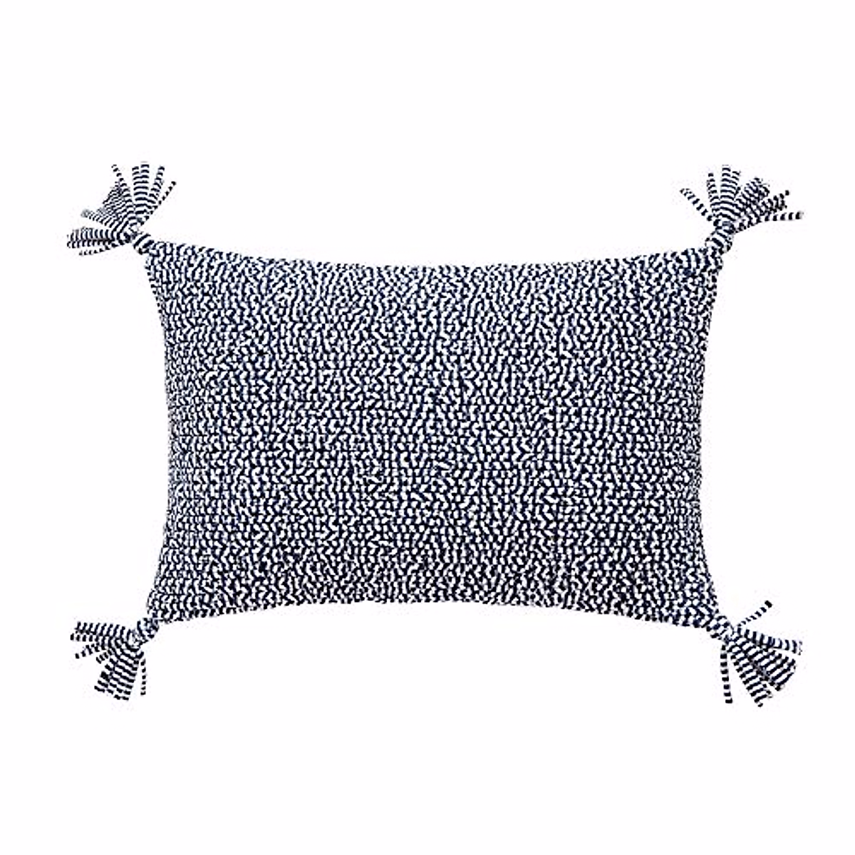 Splendid Home Knitted Jersey Decorative Pillow Throw Pillow, 12x18, Navy/White