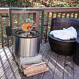 only fire Santa-Maria Style Rotisserie Rotating System for Solo Stove Bonfire 19.5" Smokeless Fire Pit - Global Patent