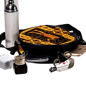 Egyptian Gods And Hieroglyphs Canvas Crossbody Bag Round shoulder Bag Circle Purse