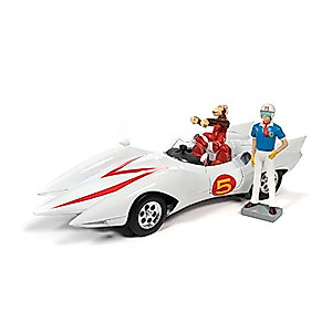 Auto World Speed Racer Mach 5 with Chim Chim and Speed Racer Figures. , Speed Racer AWSS124-1/18 Scale Diecast Model Toy Car