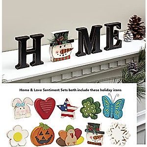 The Lakeside Collection Decorative Tabletop Home Letter Sign with Seasonal Icons - 13 Pieces
