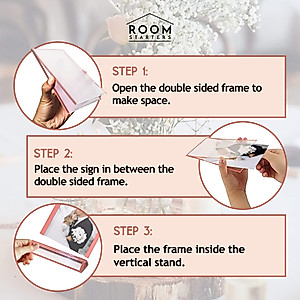 ROOM STARTERS Rose Gold 4x6 Acrylic Sign Holders (6-Pack) for Weddings & Events - Acrylic Table Number Holder, Photo Frames for Wedding Reception Table Menu Holder