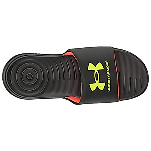 Under Armour Boys' Big Kid Ansa Fixed Strap, (007) Black/Black/Yellow Ray, 4