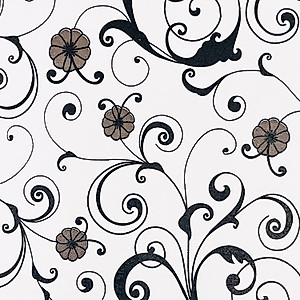 Yifely Black Vine Shelf Liner Self-Adhesive Furniture Paper DIY Dresser Drawer Covering Sticker 17.7 Inch by 9.8 Feet