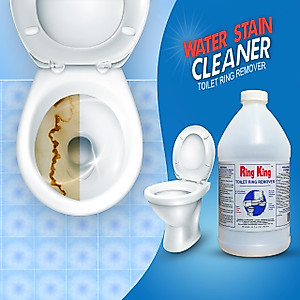 Ring King Toilet Bowl Cleaners | 64oz Toilet Bowl Cleaner Liquid Fast Acting Bathroom Cleaner For Calcium, Water, Rust, Red Clay & Lime Stains – No Scrubbing