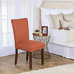 HomePop Parsons Classic Upholstered Accent Dining Chair, Single Pack, Orange