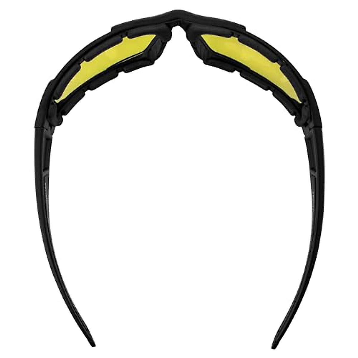 Epoch Eyewear Foam2 Padded Motorcycle Sunglasses Black Frames Yellow Lens ANSI Z87.1+