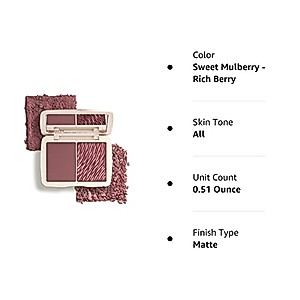 COVER FX Monochromatic Powder Blush Duo - Sweet Mulberry: Rich Berry - Matte + Shimmer Finish - Create Custom, High Impact Color