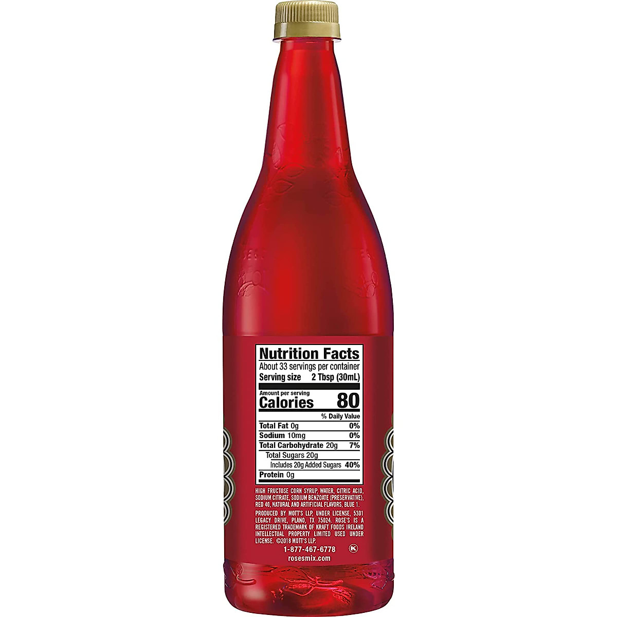 Rose's Grenadine, 1 Liter (2-Pack)