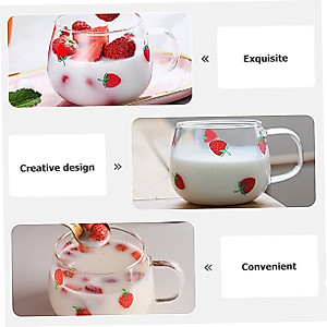 STOBAZA 5pcs Strawberry Drinking Glass Clear Glass Mugs Coffee Glass Mug Clear Glass Coffee Mugs Tea Cup Glass Coffee Cups Coffee Glasses Printing Glass Transparent Water Cup