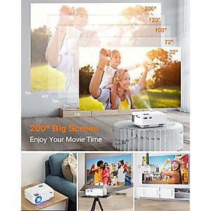 Mini Projector, TOPVISION 4000LUX Outdoor Movie Projector with Screen Mirroring,Full HD 1080P Supported LED Projector, Compatible with Fire Stick,HDMI,VGA,USB,TV,Box,Laptop,DVD