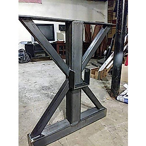 Metal Table Legs,Trestle Table Style,Raw Clear Coated,Industrial Finish,Custom Sizes,Handmade In U.S.