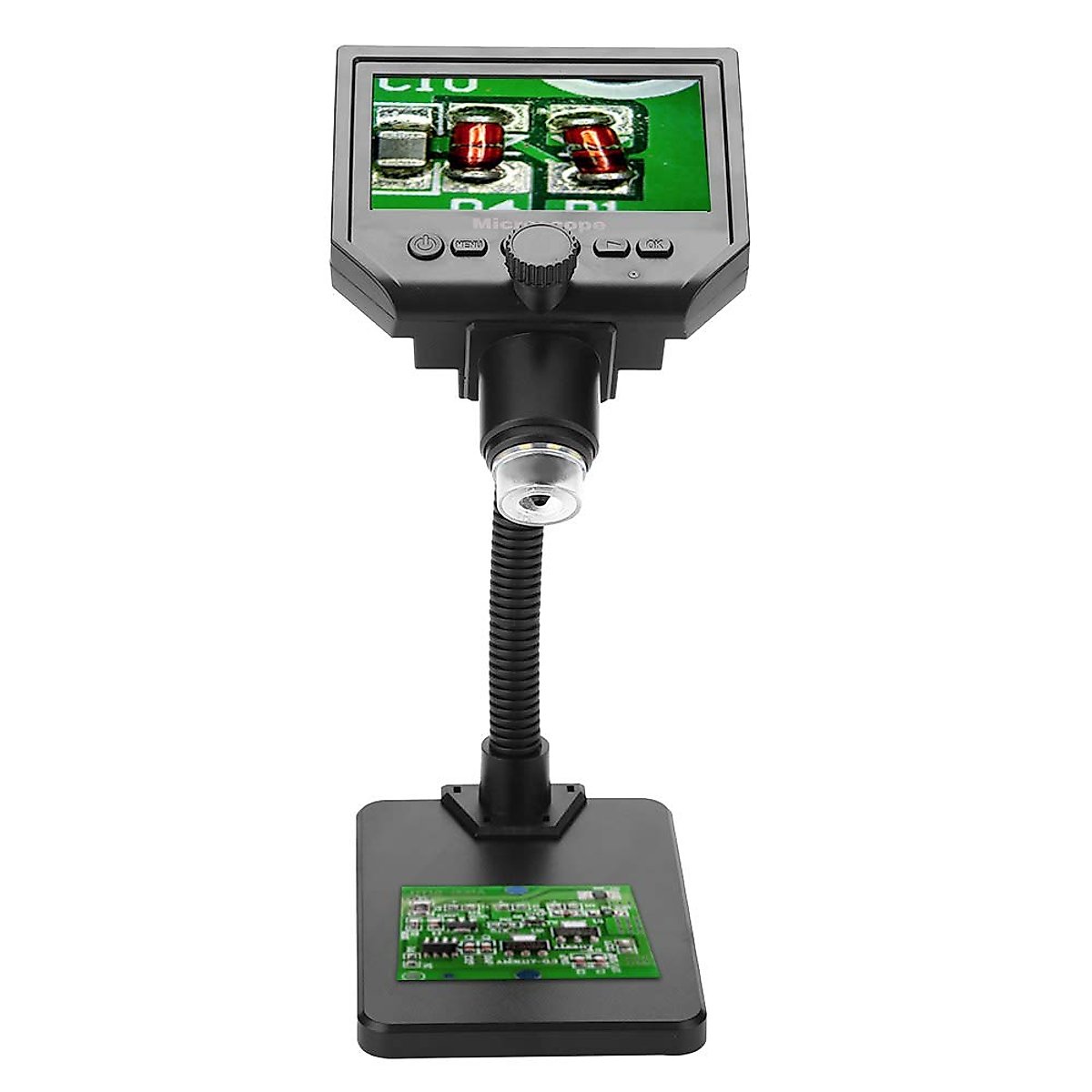 Digital Microscope kit, 100-240V Portable 4.3" G600 1-600X Magnifier 1080P LCD Digital Microscope Lithium Battery High Brightness 8 LEDs, Support Inserting Memory Card(US)