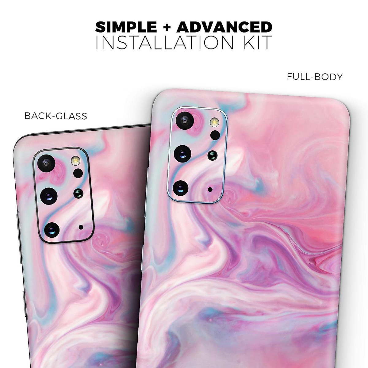 DesignSkinz Marbleized Color Paradise V2 Protective Vinyl Decal Wrap Skin Cover Compatible with The Samsung Galaxy S20 (Screen Trim & Back Glass Skin)