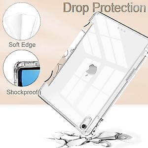 Feams Case for iPad 10th Generation Case, Slim Lightweight Trifold iPad 10.9 Case Clear Back Transparent Cover with Pencil Holder & Auto Sleep/Wake for iPad 10th Gen 2022, Line Art