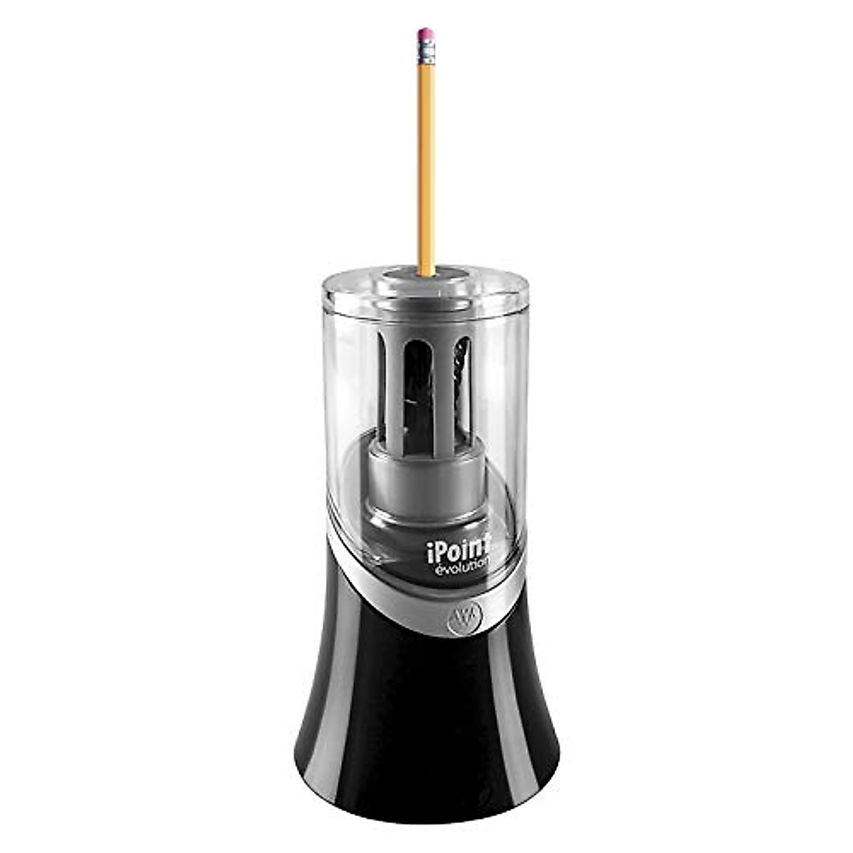 Westcott 14888 iPoint Evolution Electric Pencil Sharpener, Black and Silver