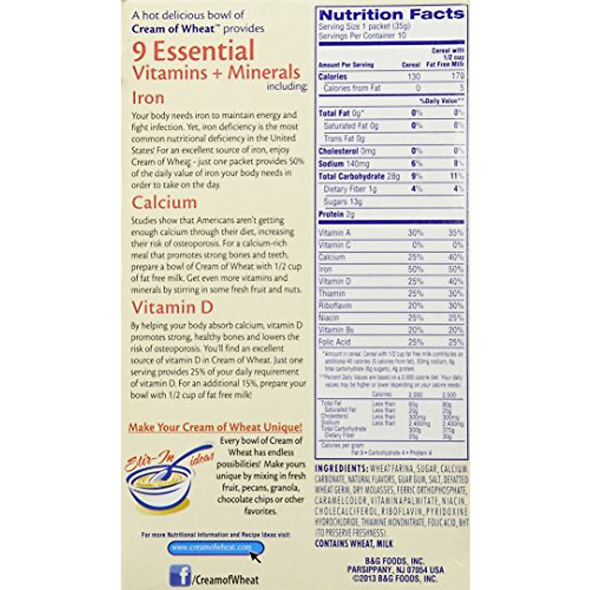 Cream of Wheat Instant Hot Cereal, Maple Brown Sugar, 12.3 Ounce