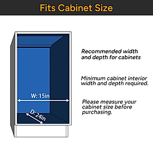 ROOMTEC Pull Out Cabinet Organizer(14"W x 21"D),Heavy Duty Slide Out Shelves,Pull out Drawers for Kitchen Cabinet,Base Cabinet Organization for Home, Kitchen, Bathroom