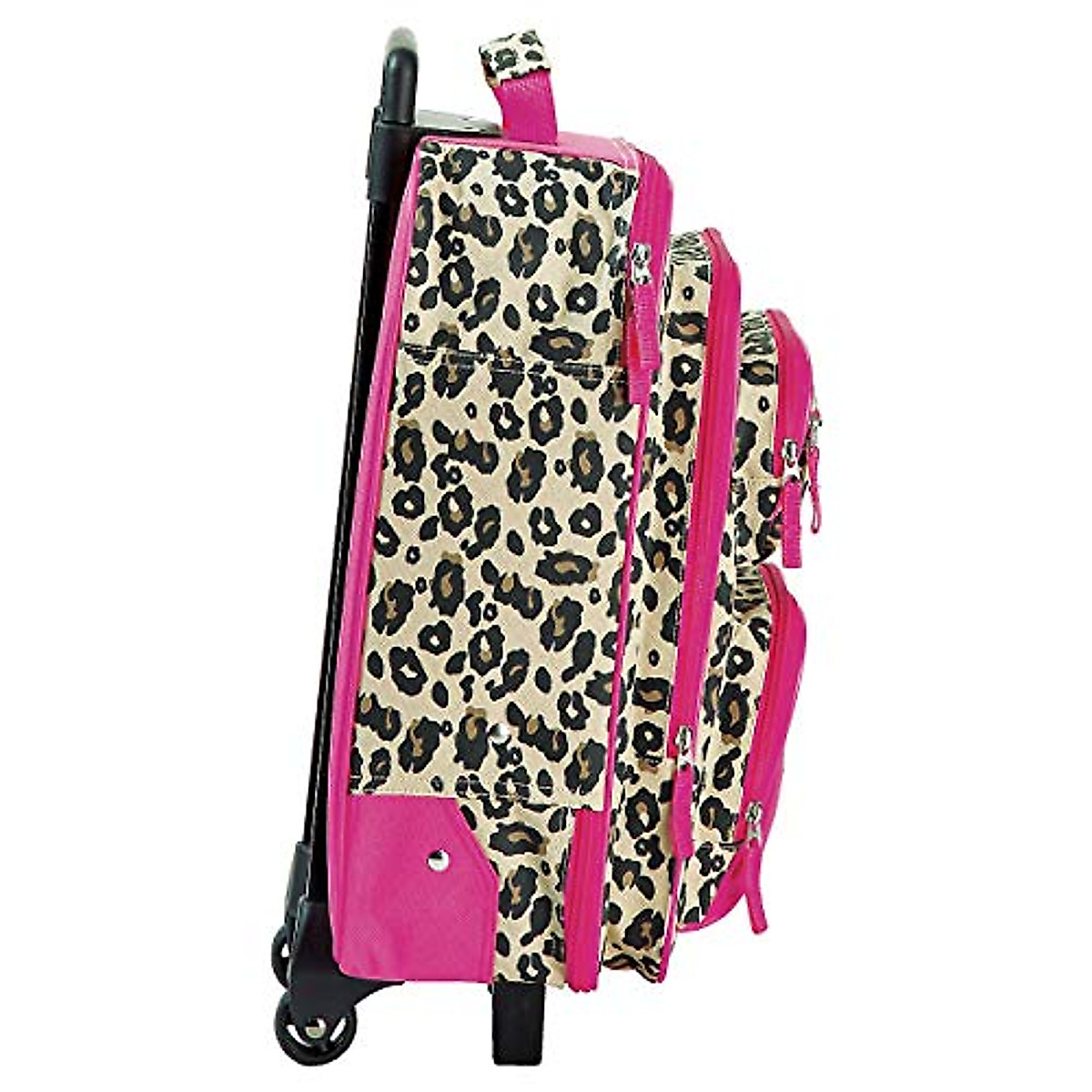 Lillian Vernon Personalized Rolling Luggage for Kids Leopard Spots Design, 5" x 12" x 20"H
