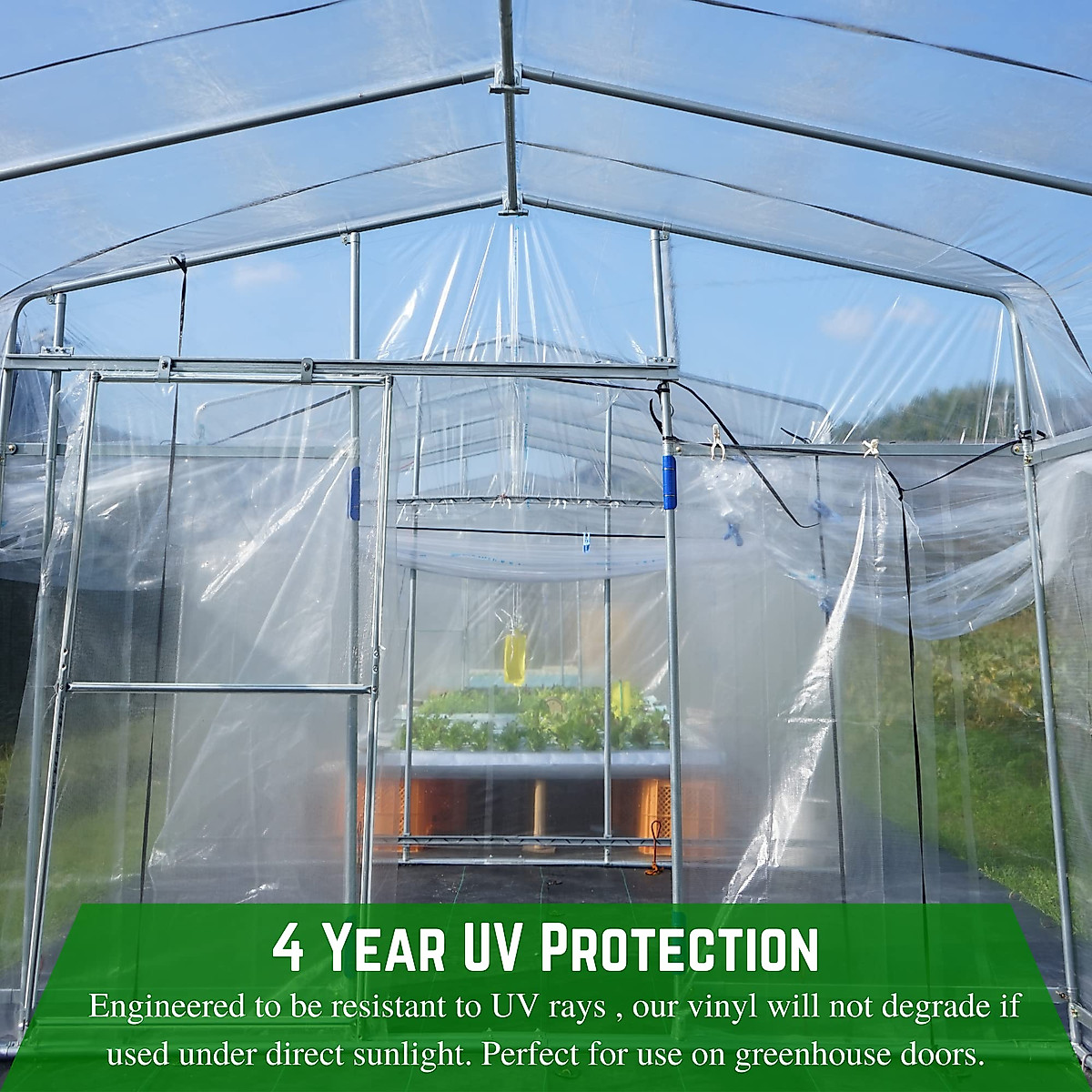 Farm Plastic Supply - Clear Vinyl Sheeting - 15 Mil - (4'6" x 3.5') - Vinyl Plastic Sheeting, Clear Vinyl Sheet for Storm Windows, Covering, Protection, Tablecloth Protector