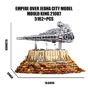 Mould King 21007 Super Star Destroyer Model Kit, 5162+Pcs Spaceship UCS Imperial Building Sets, Awesome Building Toy Gift Ideas for Kids, The Empire Over Jedha City