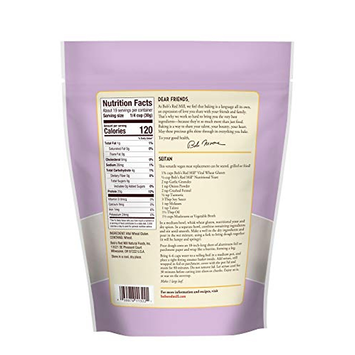 Bob's Red Mill Vital Wheat Gluten Flour, 20-ounce (Pack of 4)