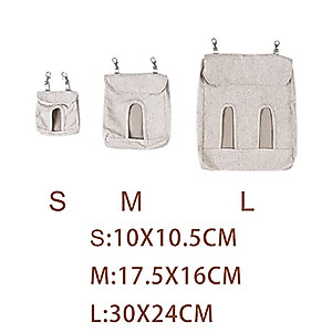 Rabbit Hay Feeder Bag, Guinea Pig Hay Feeder Storage,Sack Hay Bag Feeding Bag Hay Feeder Storage for Chinchilla Hamsters Rabbit Guinea Pig Small Animals (L, Grey)