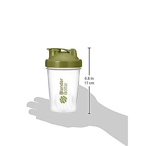 BlenderBottle Classic Shaker cup/Diet Shaker/Protein Shaker with Blenderball / 590ml - clear moss green