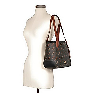 COACH Womens Horse And Carriage Tote 27 With Horse And Carriage Dot Print (Black Brown Multi)