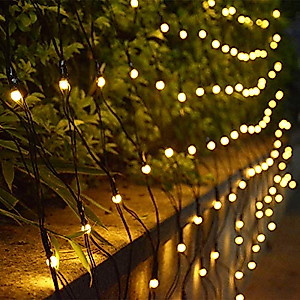 Solar Christmas Mesh Lights w/ Remote Timer, 10ft x 4.9ft 180 LED Waterproof Net String Lights for Outdoor Trees, Patio Bushes, Wedding Party, Front Back Yard, Porch, Balcony Decorations (Warm White)