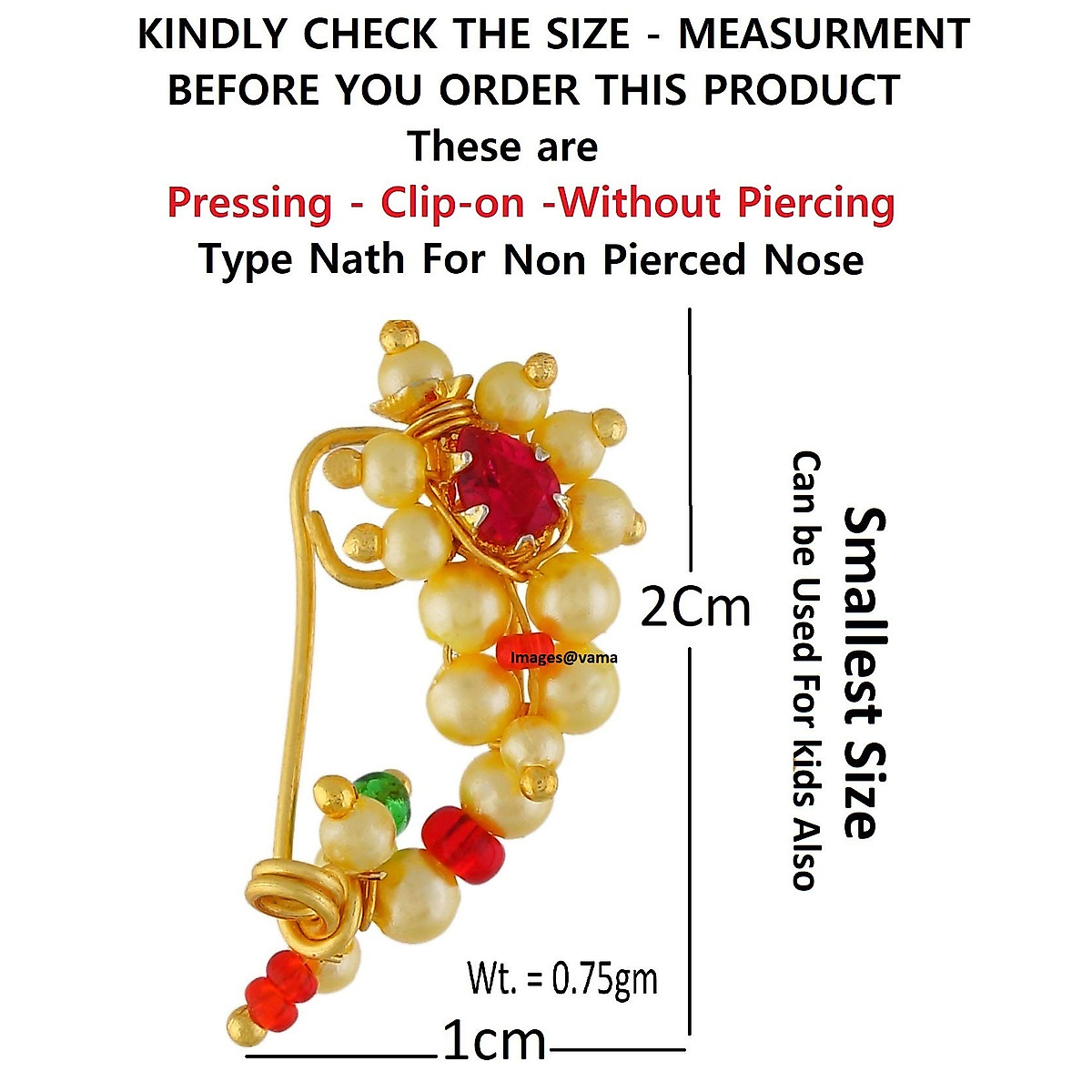 Best Deals Small maharashtrian Nath Adjustable Clip on Nose Ring Without Piercing for Women