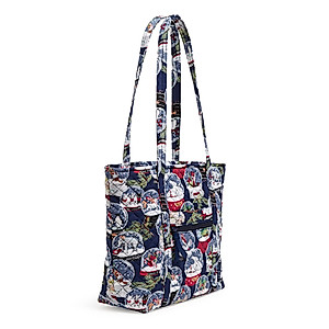 Vera Bradley Women's Cotton Small Vera Tote Bag, Snow Globes - Recycled Cotton, One Size